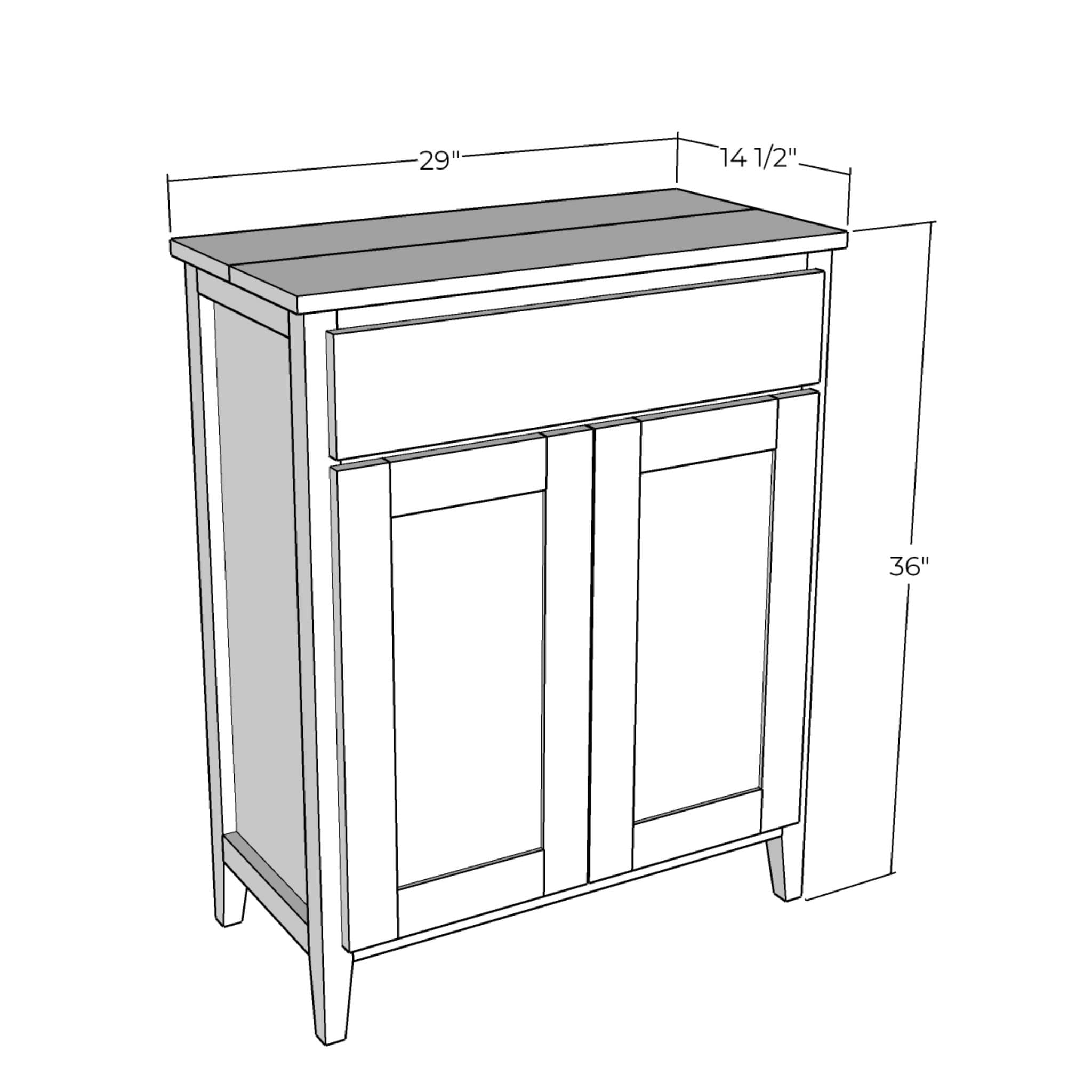 Accent Cabinet Printable Plans – Pine and Poplar
