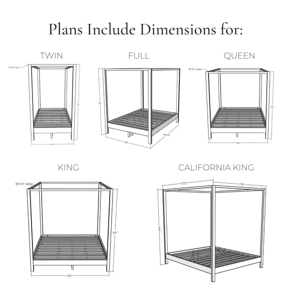 Canopy Bed Printable Plans – Pine and Poplar