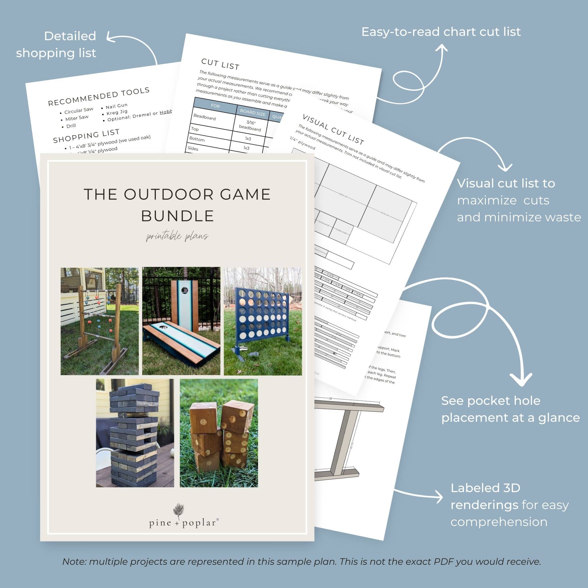 DIY Outdoor Games Bundle – Pine and Poplar