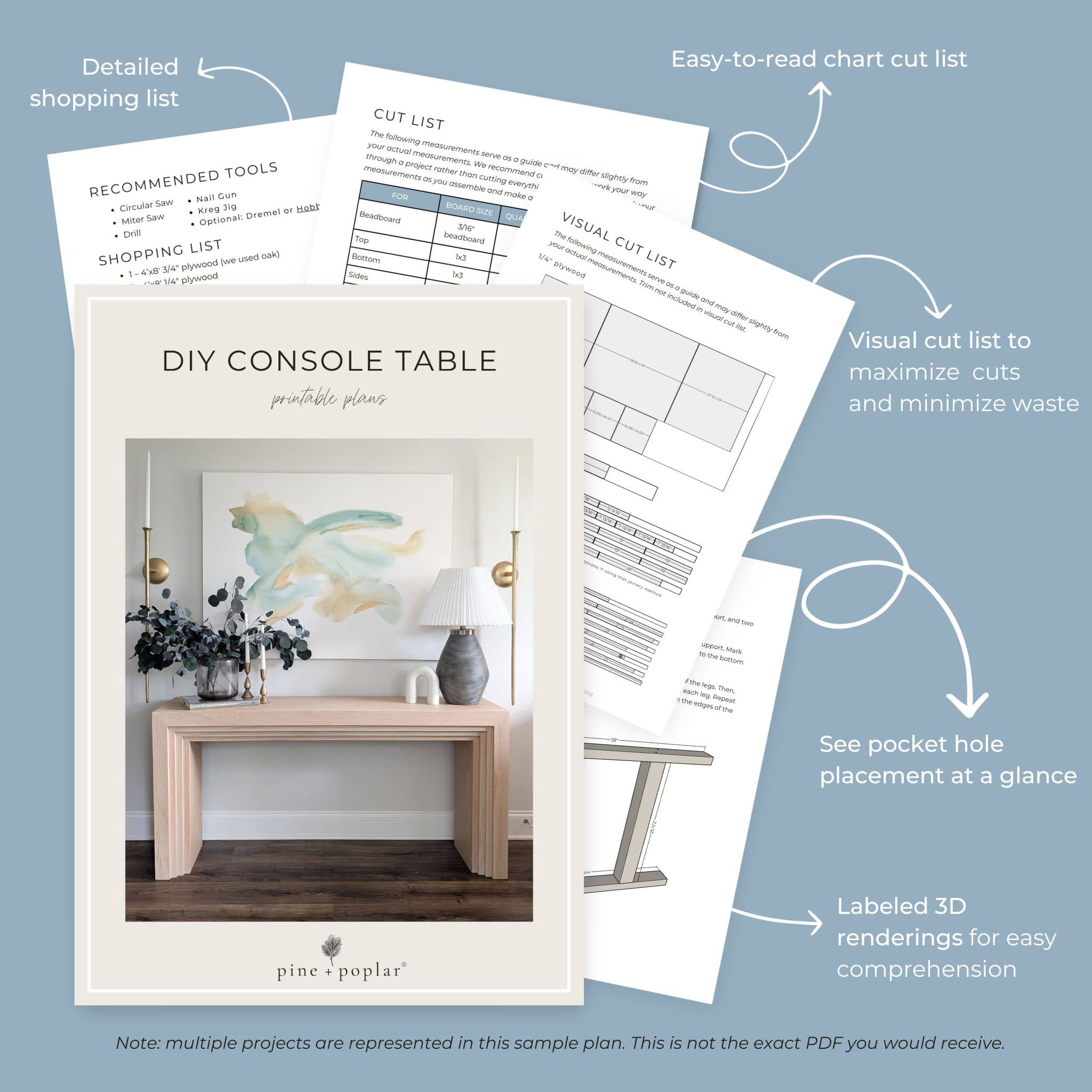 Console Table Printable Plans – Pine and Poplar
