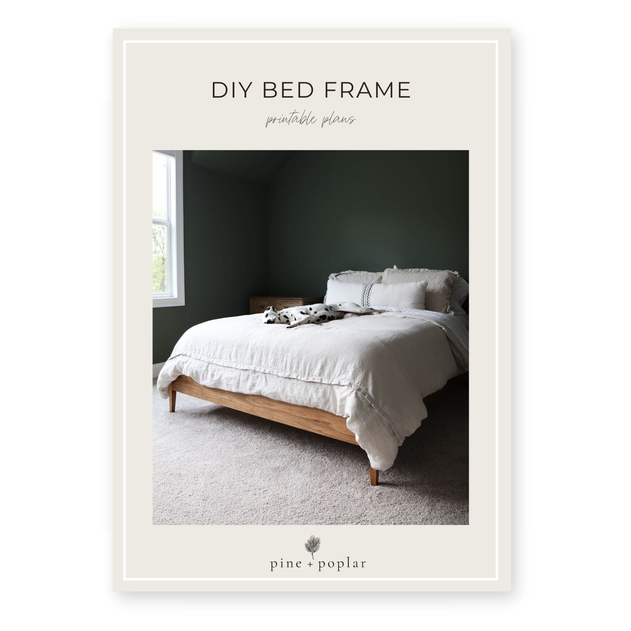 Simple Platform Bed Frame Printable Plans – Pine and Poplar