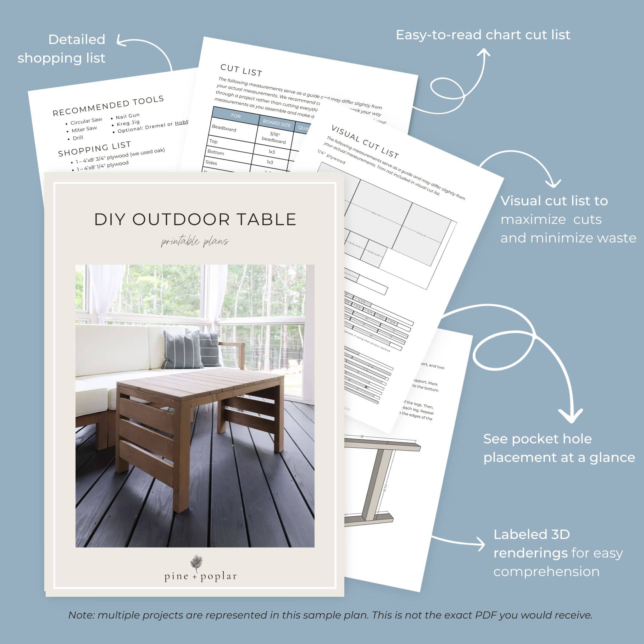 Outdoor Table Printable Plans – Pine and Poplar
