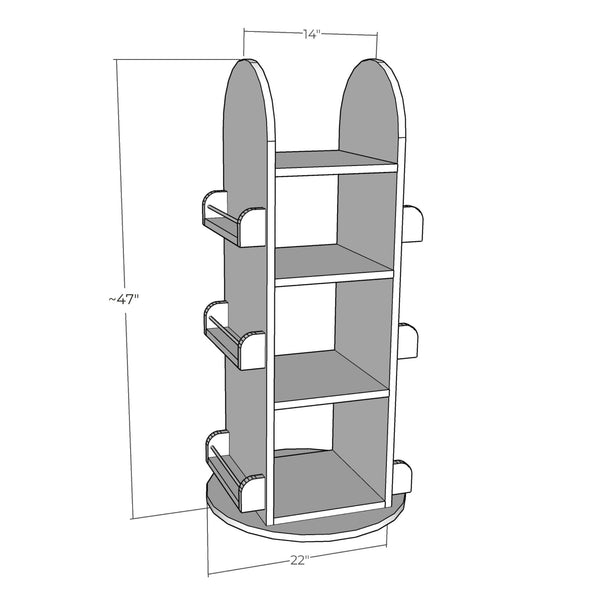Rotating Bookshelf Printable Plans – Pine and Poplar